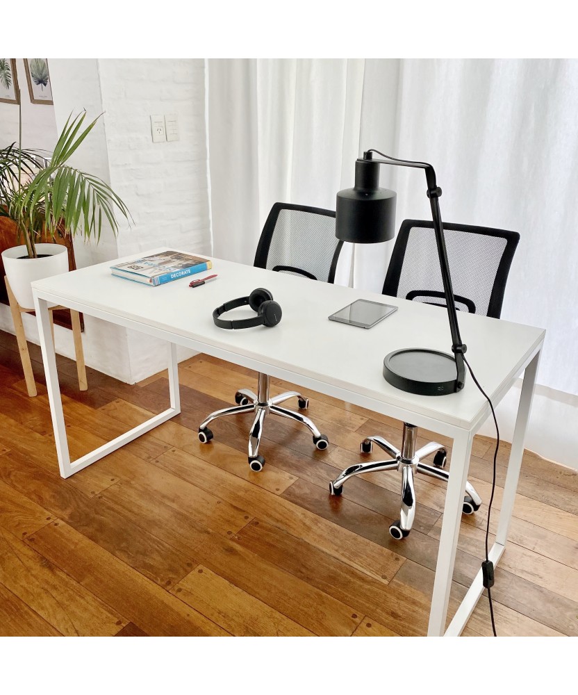 Pilideco.Escritorio simple blanco Medida mesas 120cmx60cm